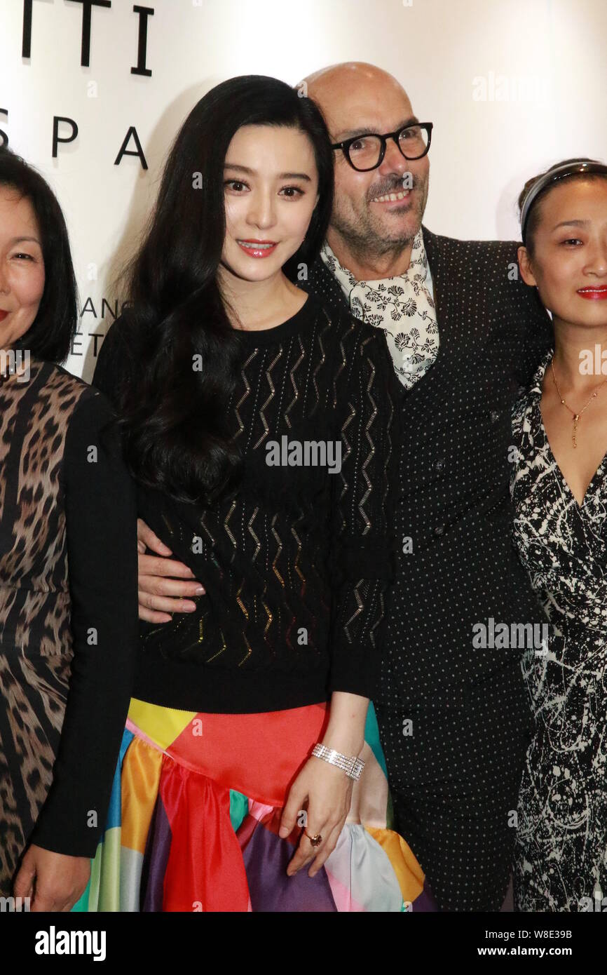 Chinese actress Fan Bingbing (left) poses with executive of Rossano ...