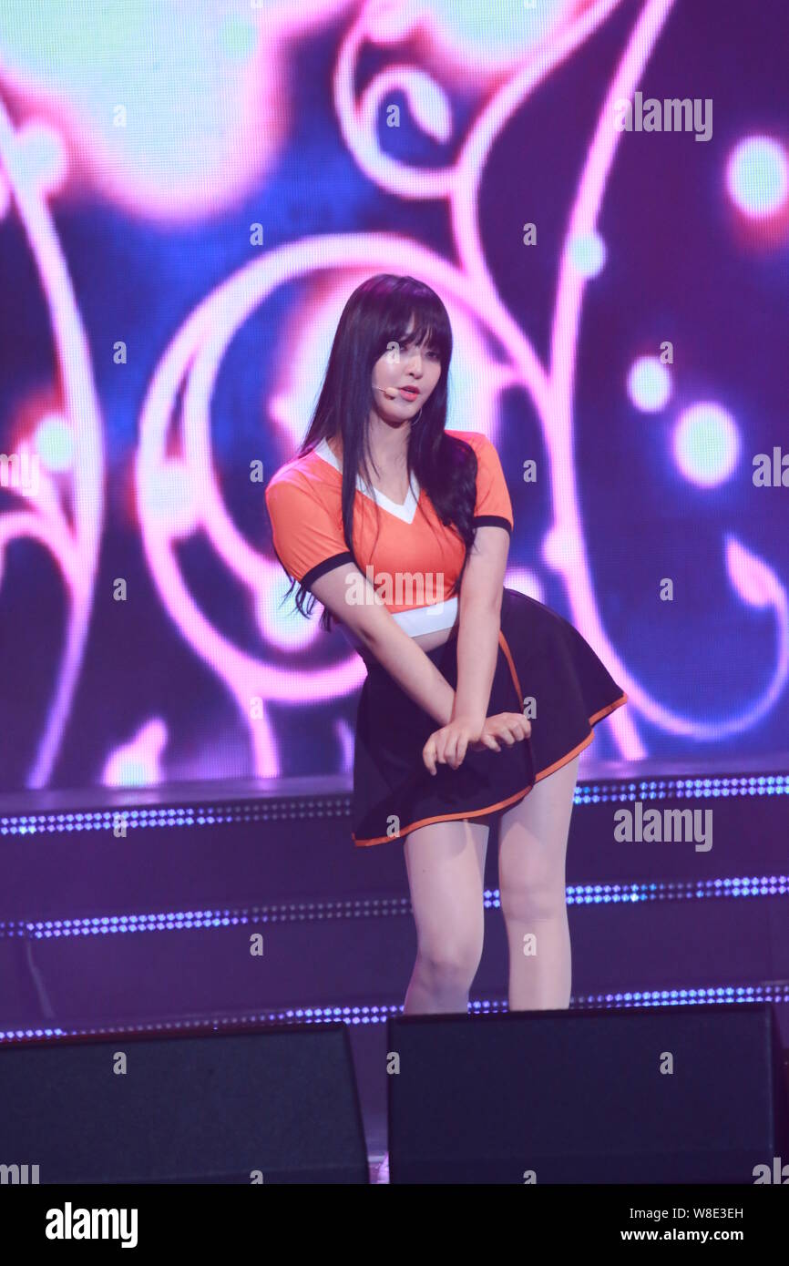 South Korean girl group AOA performs at the MBN Hero Concert during the 2015 Hallyu Center ...