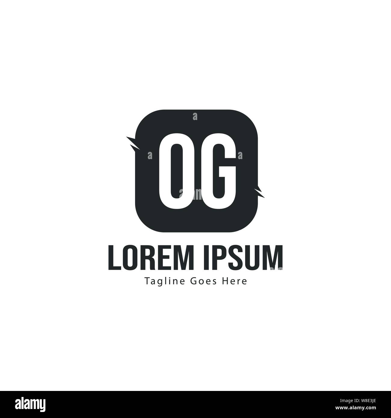 Initial OG logo template with modern frame. Minimalist OG letter logo ...