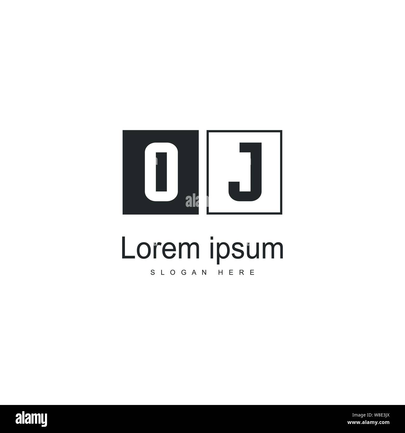 Initial OJ logo template with modern frame. Minimalist OJ letter logo ...