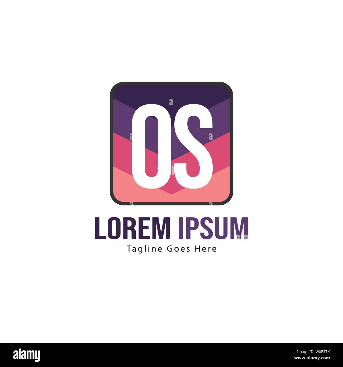 Initial OS logo template with modern frame. Minimalist OS letter logo ...