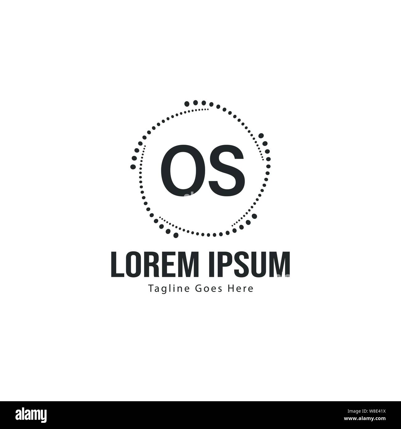 Initial OS logo template with modern frame. Minimalist OS letter logo ...