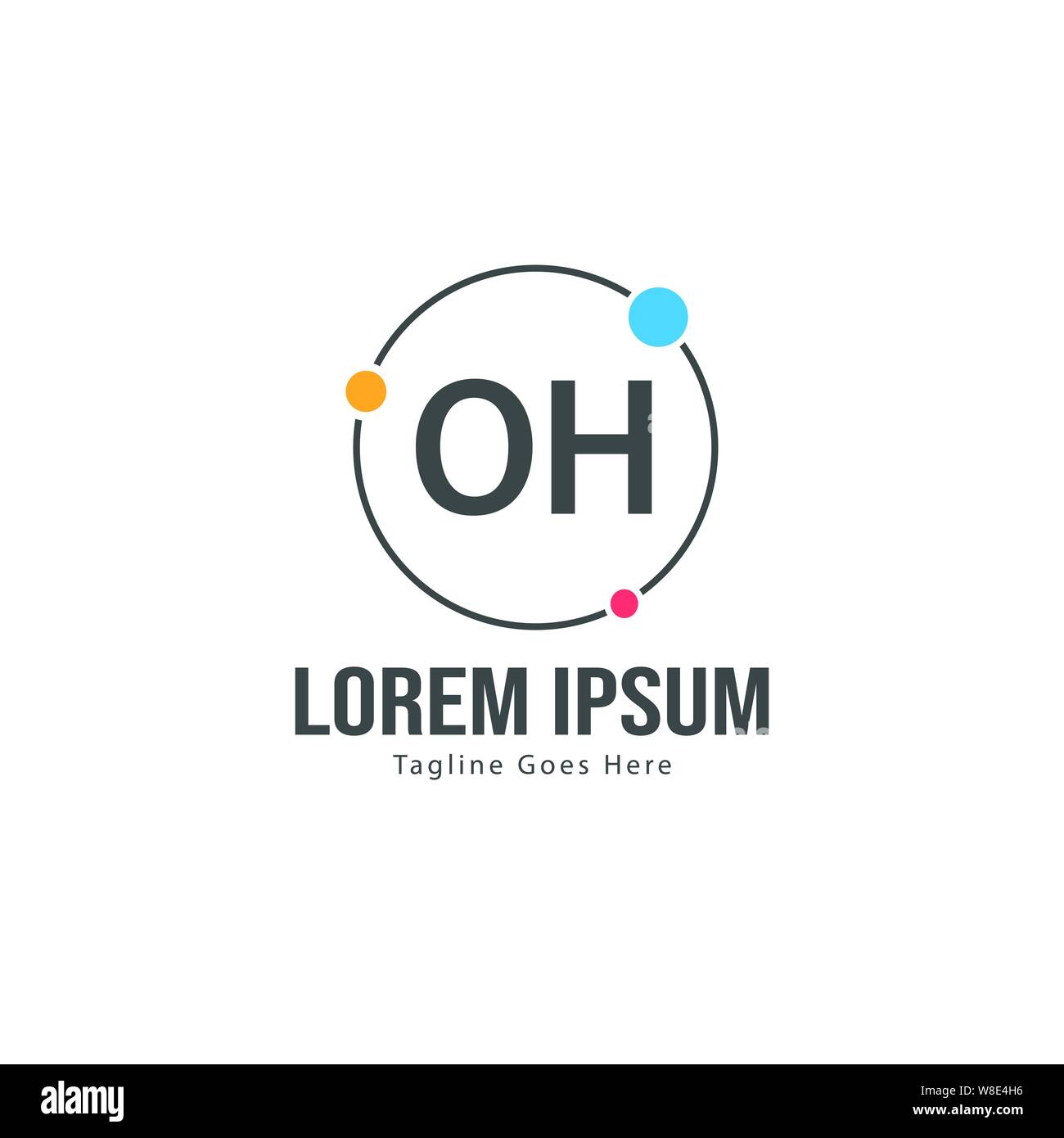 Initial OH logo template with modern frame. Minimalist OH letter logo ...
