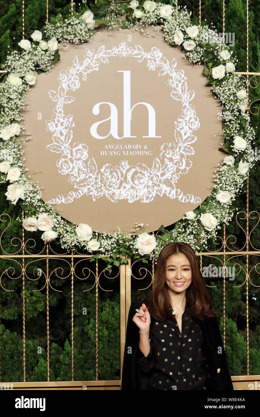 Taiwanese actress Ruby Lin arrives for the wedding ceremony of Chinese ...