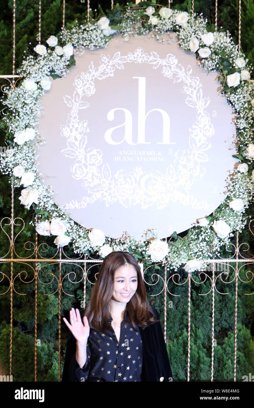 Taiwanese actress Ruby Lin arrives for the wedding ceremony of Chinese ...