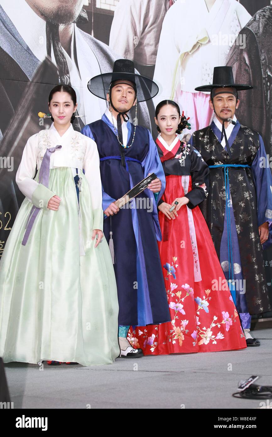 (From left) South Korean actress Han Chae-ah, actor Jang Hyuk, actress ...