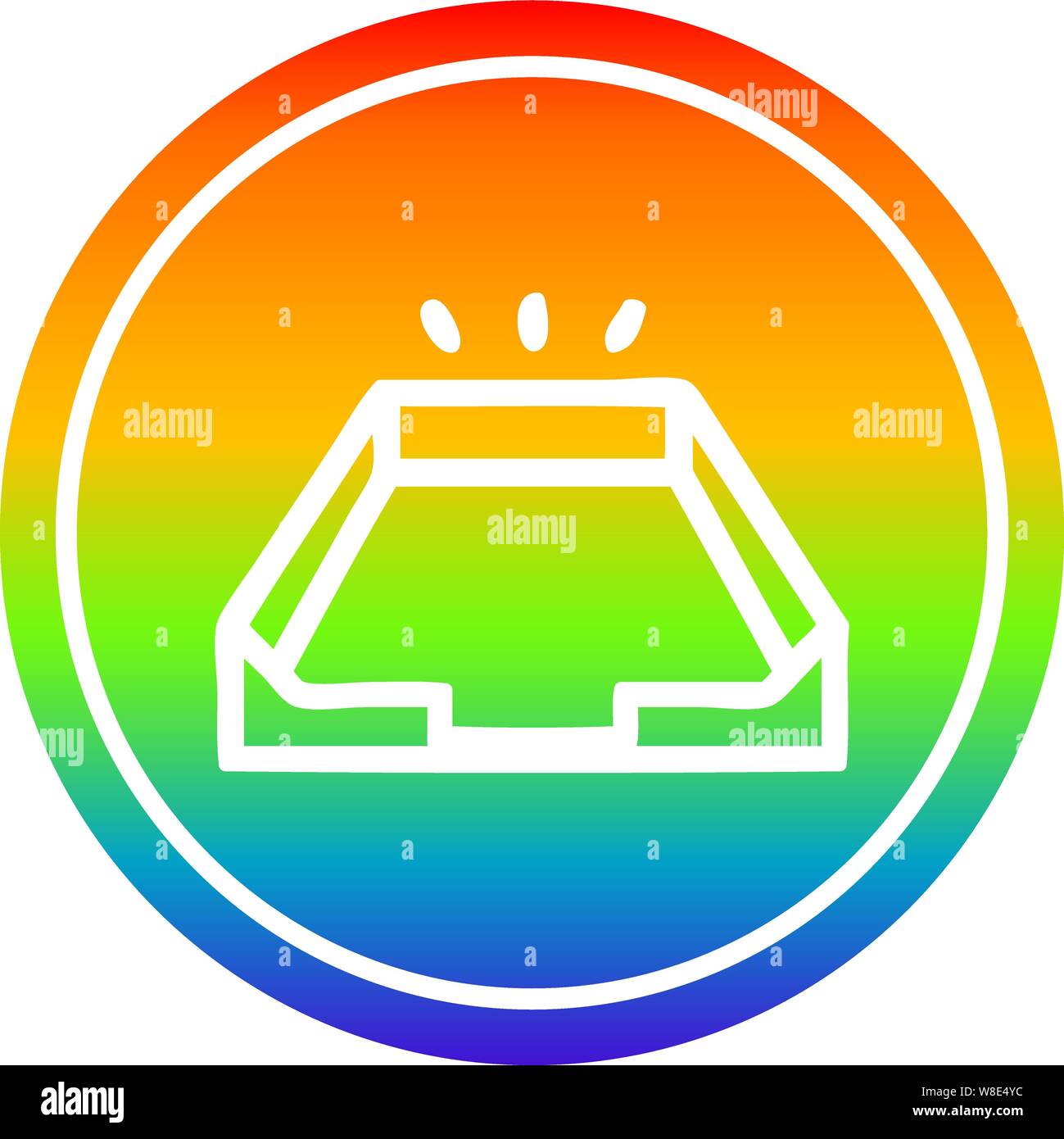 empty in tray circular icon with rainbow gradient finish Stock Vector ...