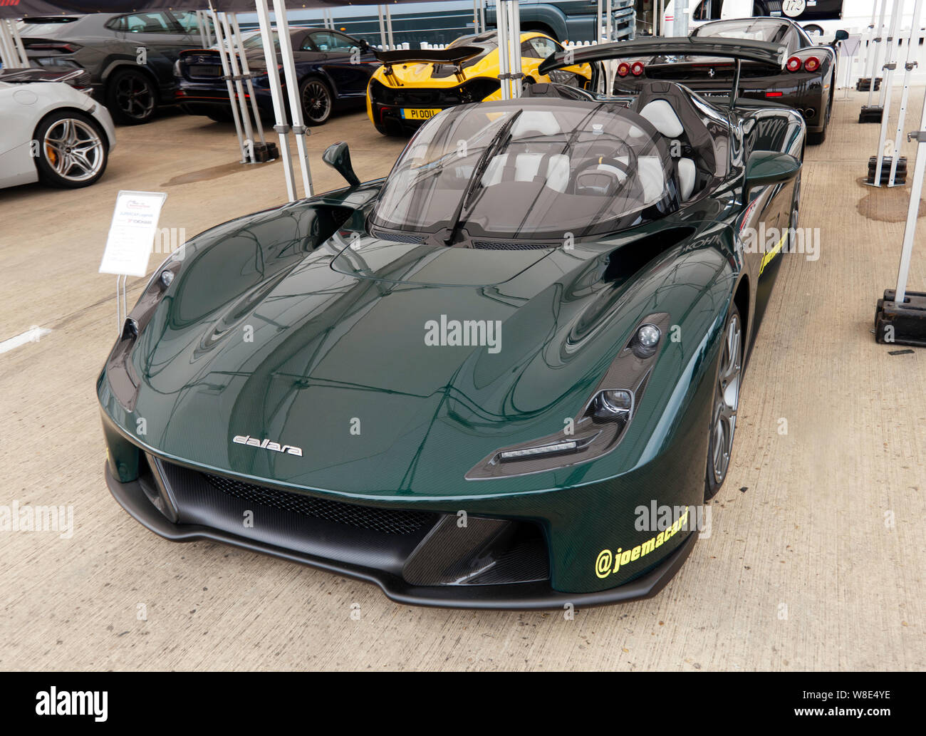 Three-quarter front view of a Dallara Stradale on display in the ...