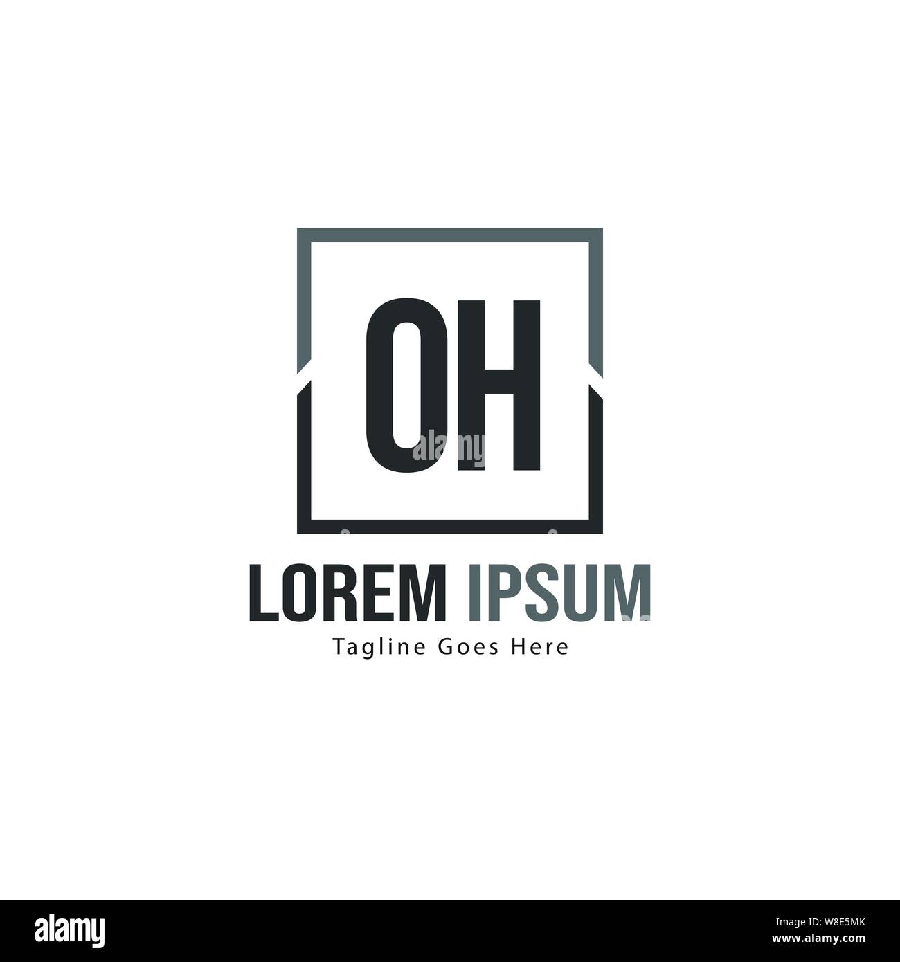 Initial OH logo template with modern frame. Minimalist OH letter logo ...