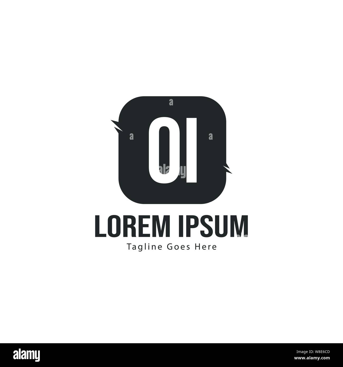 Initial OI logo template with modern frame. Minimalist OI letter logo ...