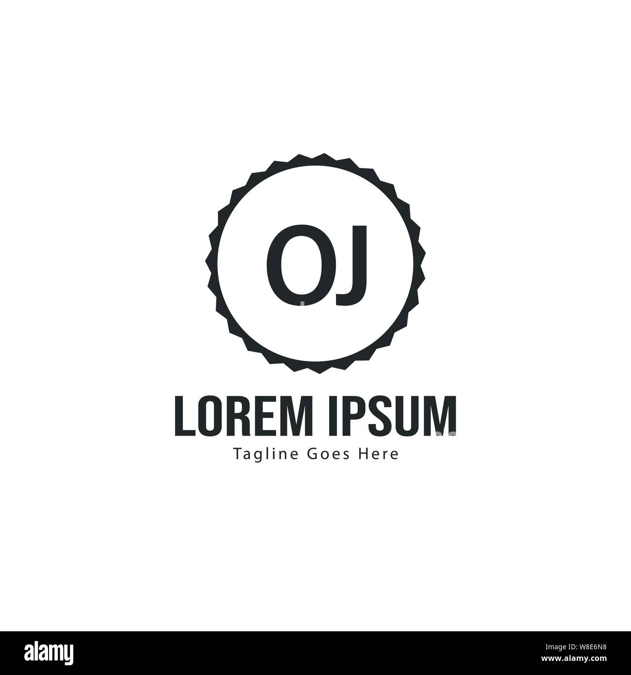 Initial OJ logo template with modern frame. Minimalist OJ letter logo ...