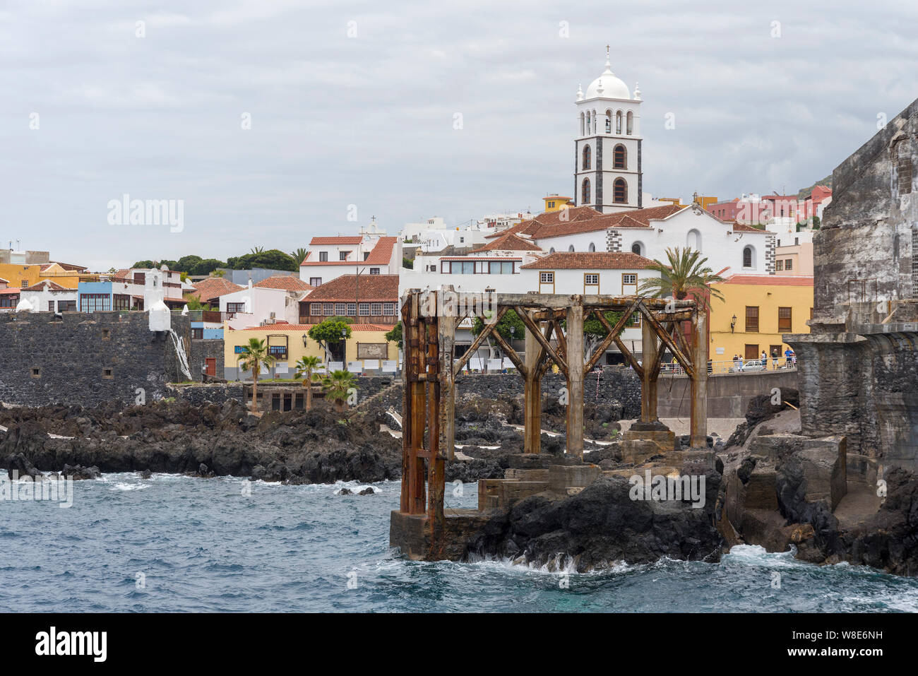 Old loading dock of Garachico, village in the north of Tenerife. The ...