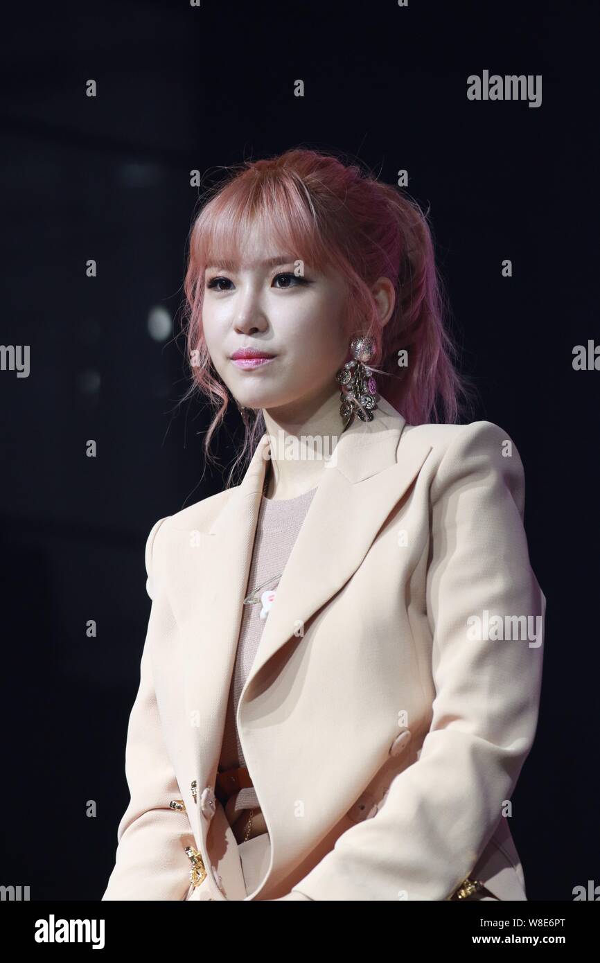 Singer And Dancer Jun Hyo Seong Of South Korean Girl Group Secret Poses At The Showcase For Her
