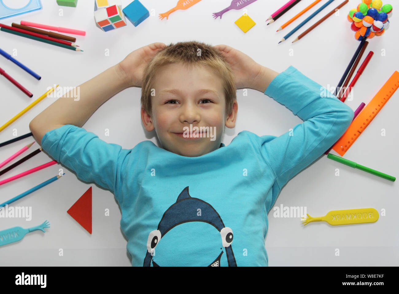 Boy getting ready for school hi-res stock photography and images - Alamy
