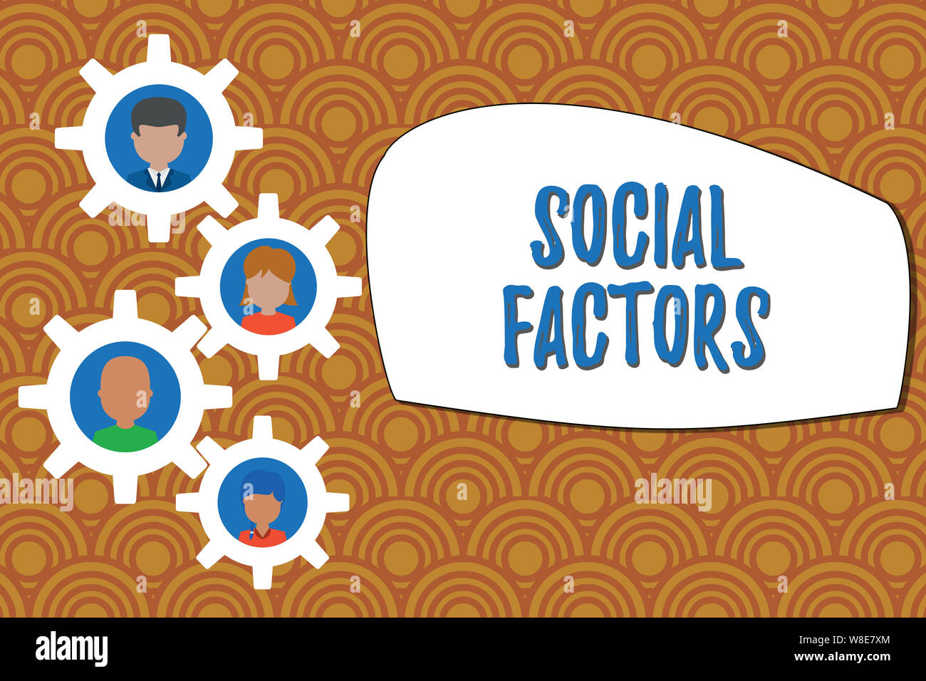 Writing note showing Social Factors. Business concept for Things that ...
