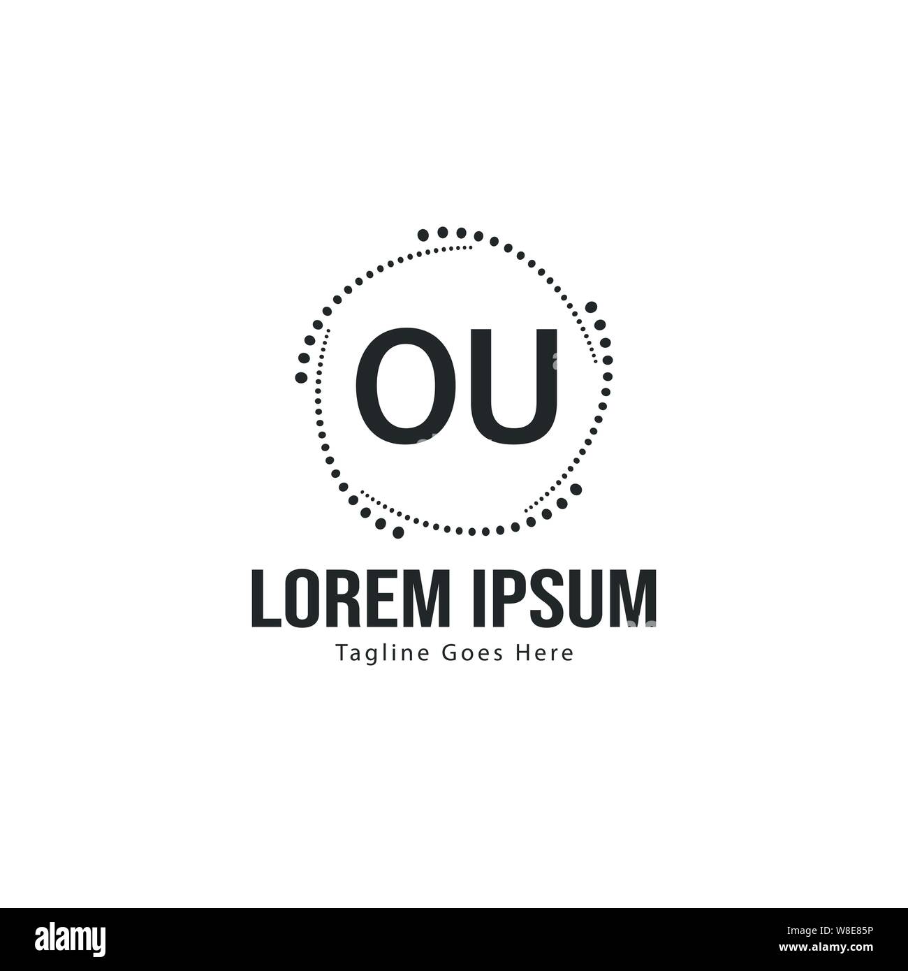 Initial OU logo template with modern frame. Minimalist OU letter logo ...