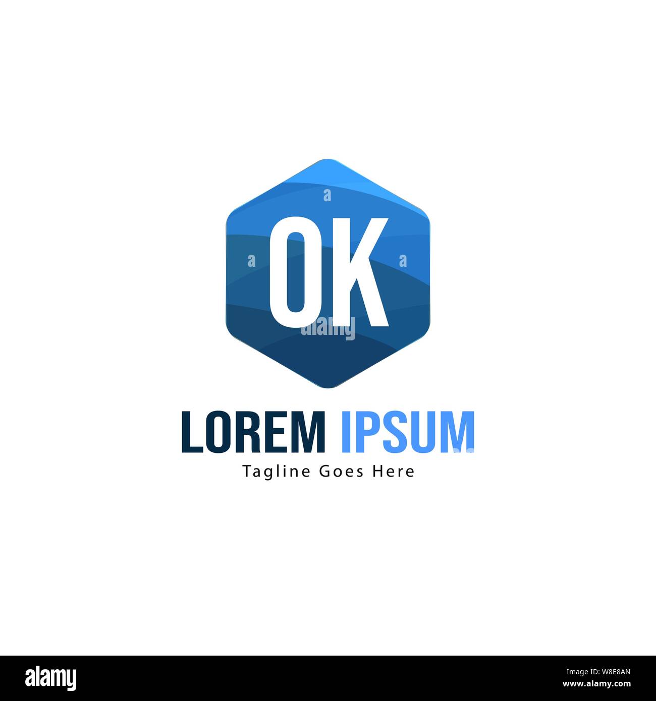 Initial OK logo template with modern frame. Minimalist OK letter logo ...
