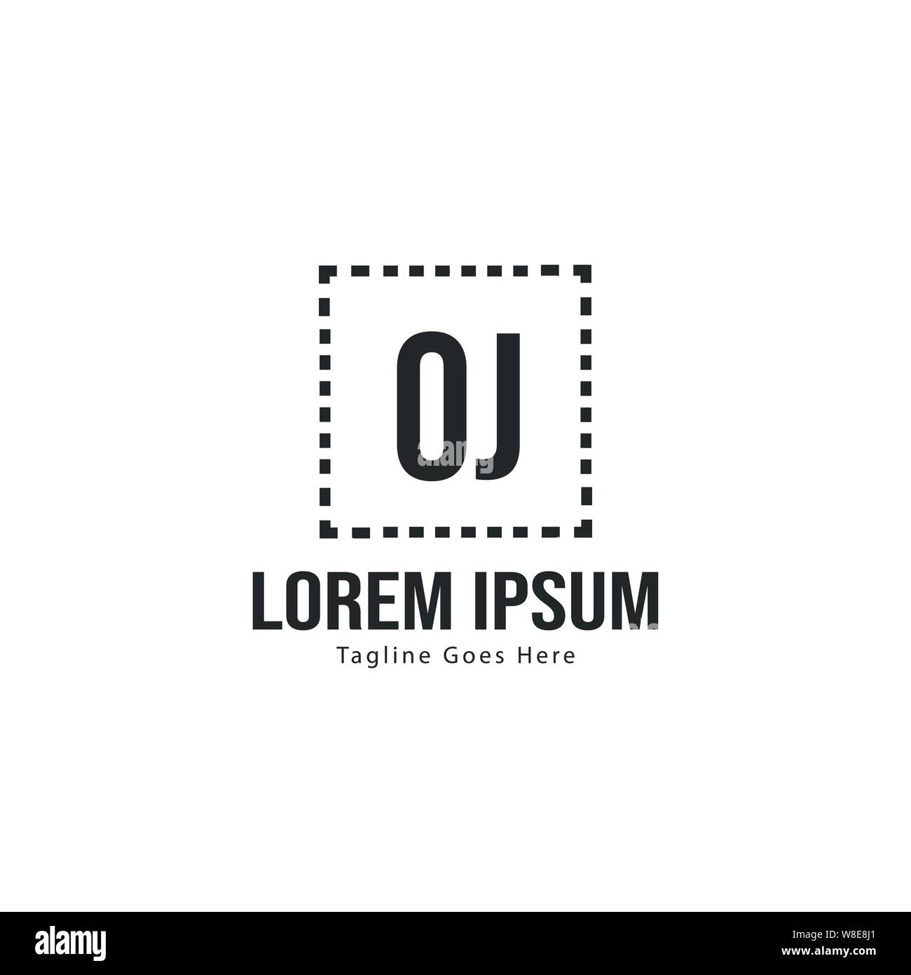 Initial OJ logo template with modern frame. Minimalist OJ letter logo ...