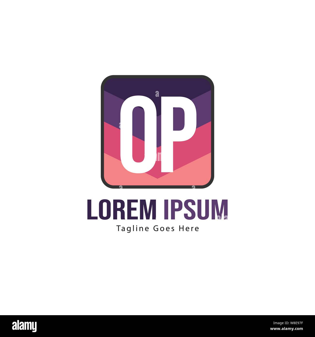 Initial OP logo template with modern frame. Minimalist OP letter logo ...