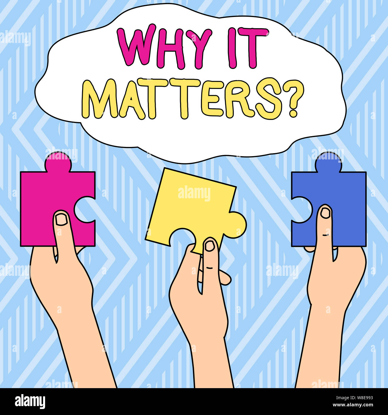 Writing note showing Why It Matters Question. Business concept for most ...