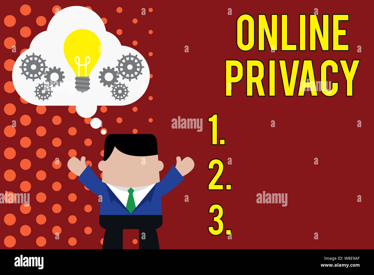 Writing note showing Online Privacy. Business concept for Security ...