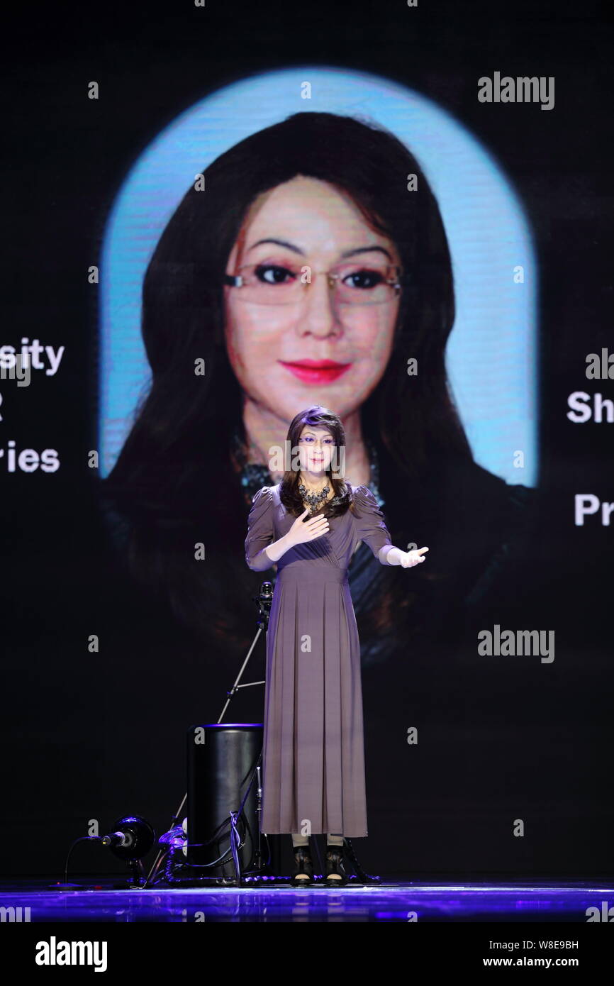 The humanoid robot Android Yang Yang developed by the Intelligent ...