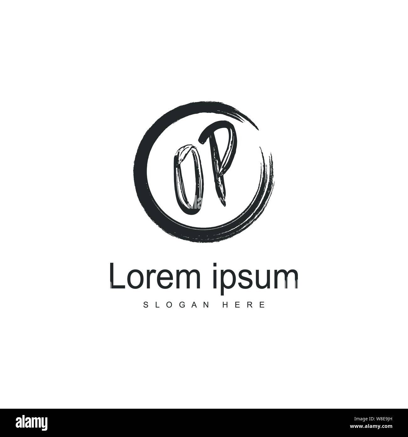 Initial OP logo template with modern frame. Minimalist OP letter logo ...