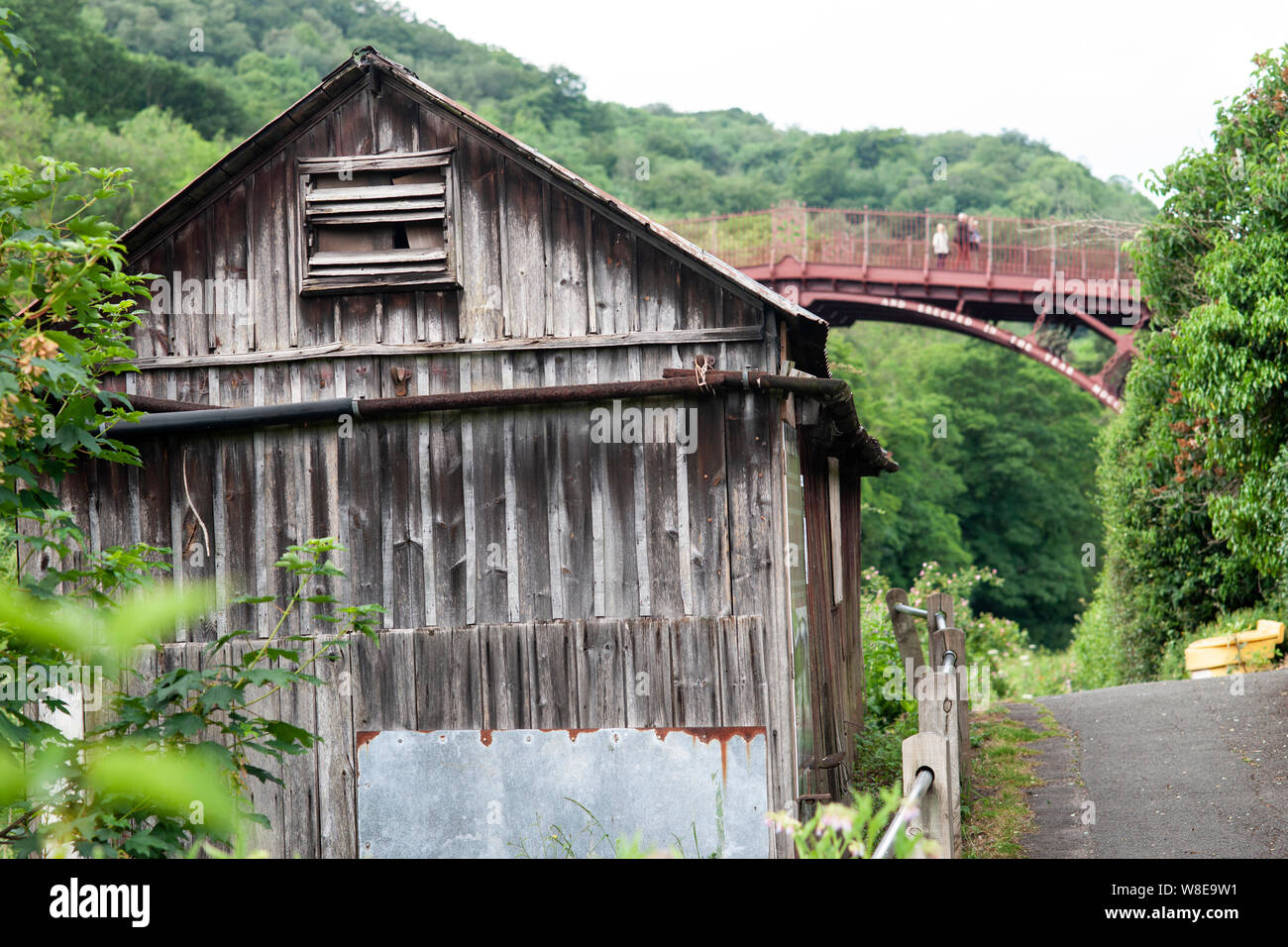 view of the Ironbridge built by Abraham Darby III, Ironbridge Gorge ...