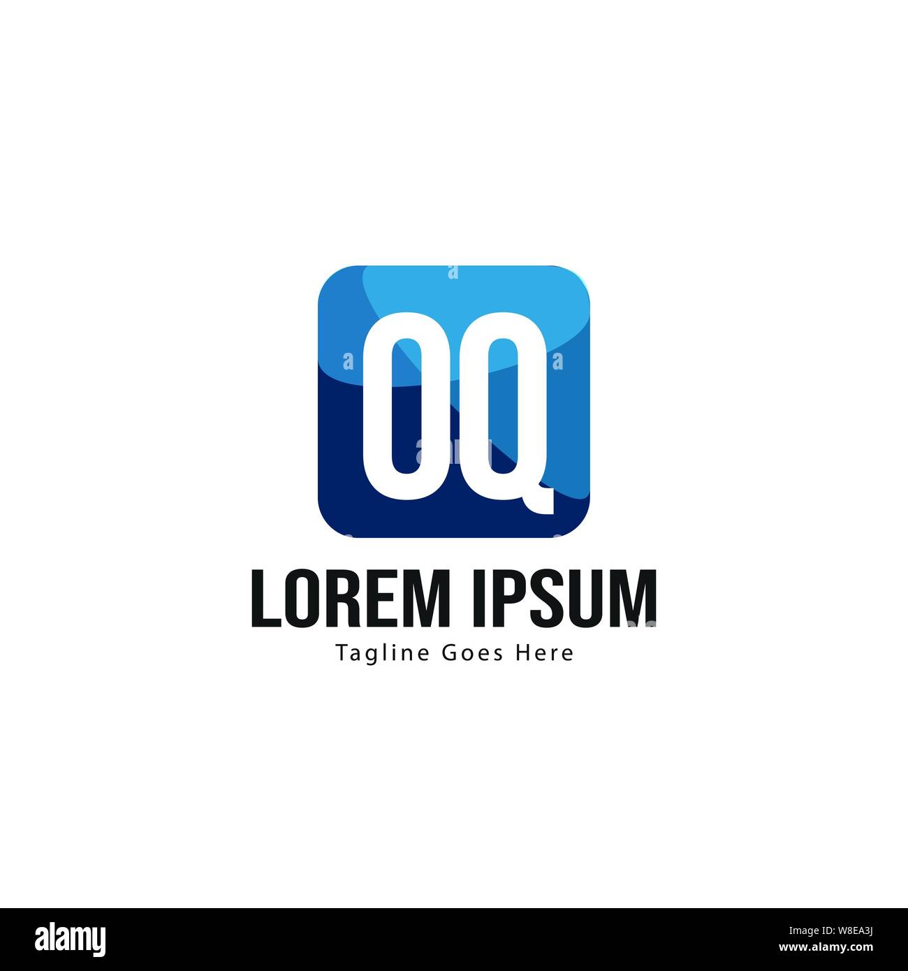 Initial OQ logo template with modern frame. Minimalist OQ letter logo ...