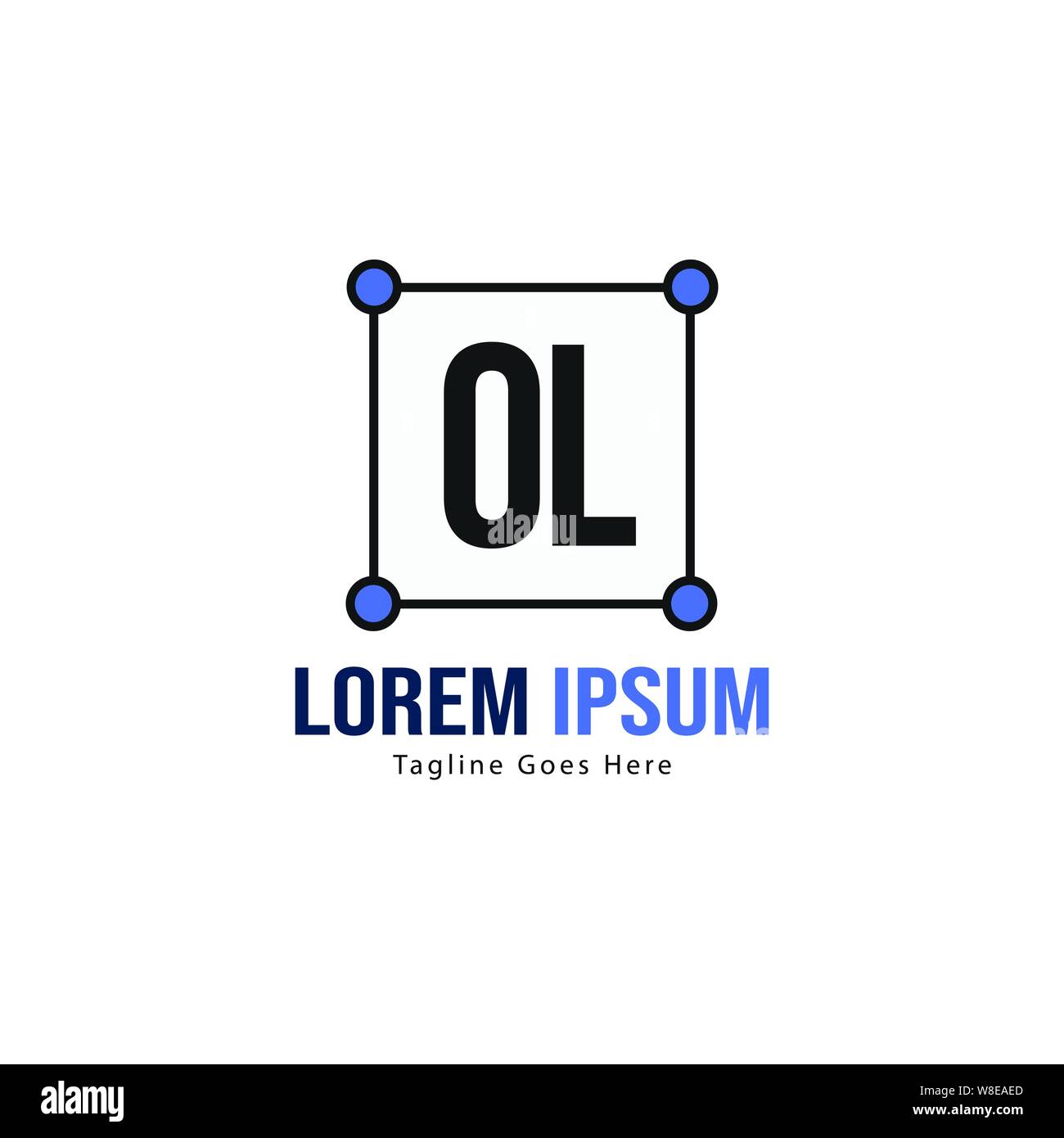 Initial OL logo template with modern frame. Minimalist OL letter logo ...