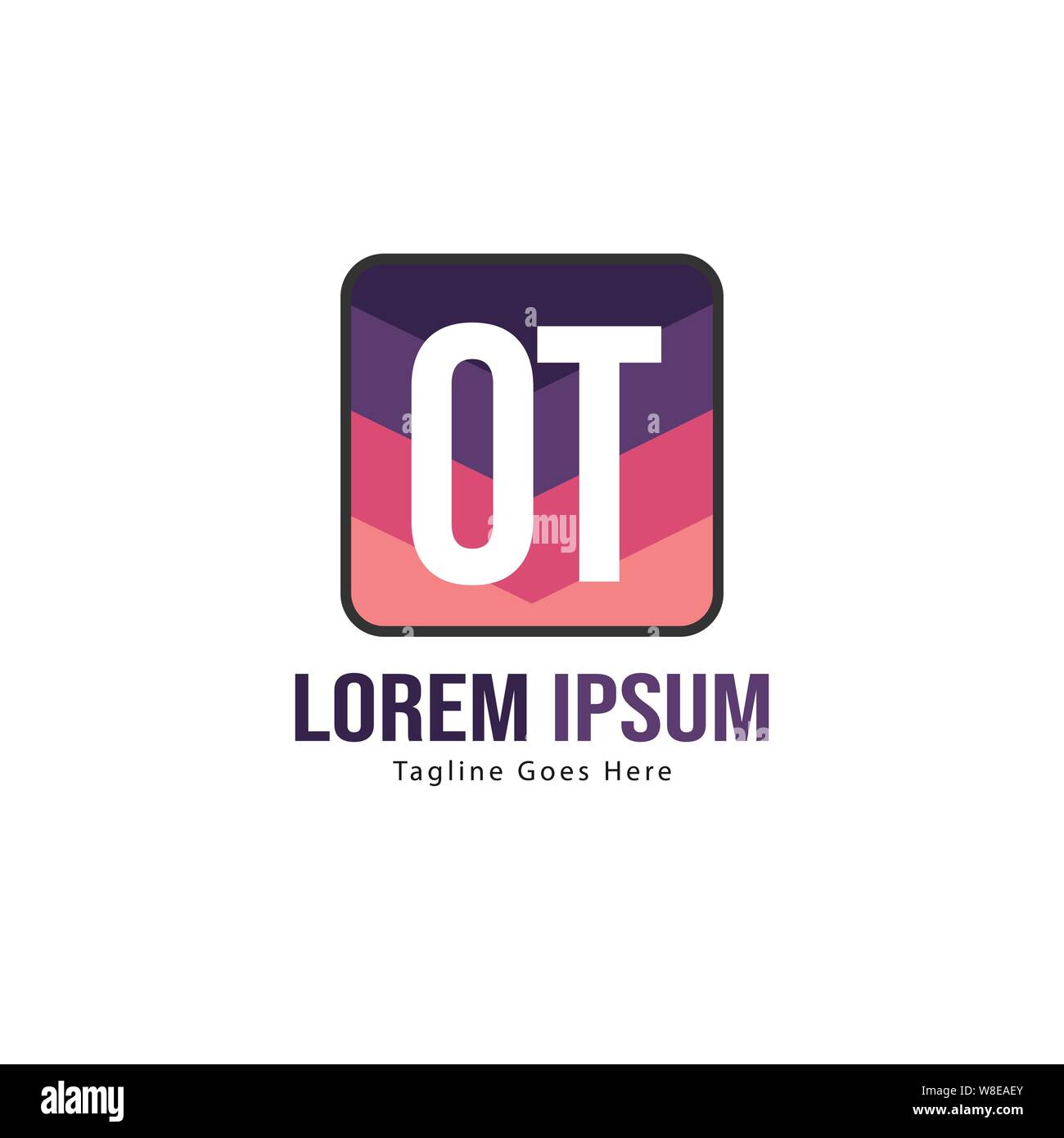 Initial OT logo template with modern frame. Minimalist OT letter logo ...