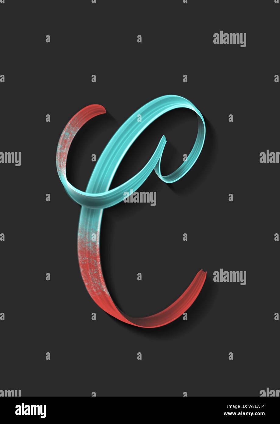 Capital letter C 3d hand lettering on dark background Stock Photo - Alamy