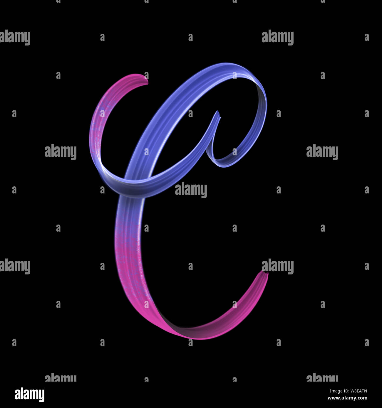 Capital letter C isolated on black - beautiful 3D hand lettering Stock ...