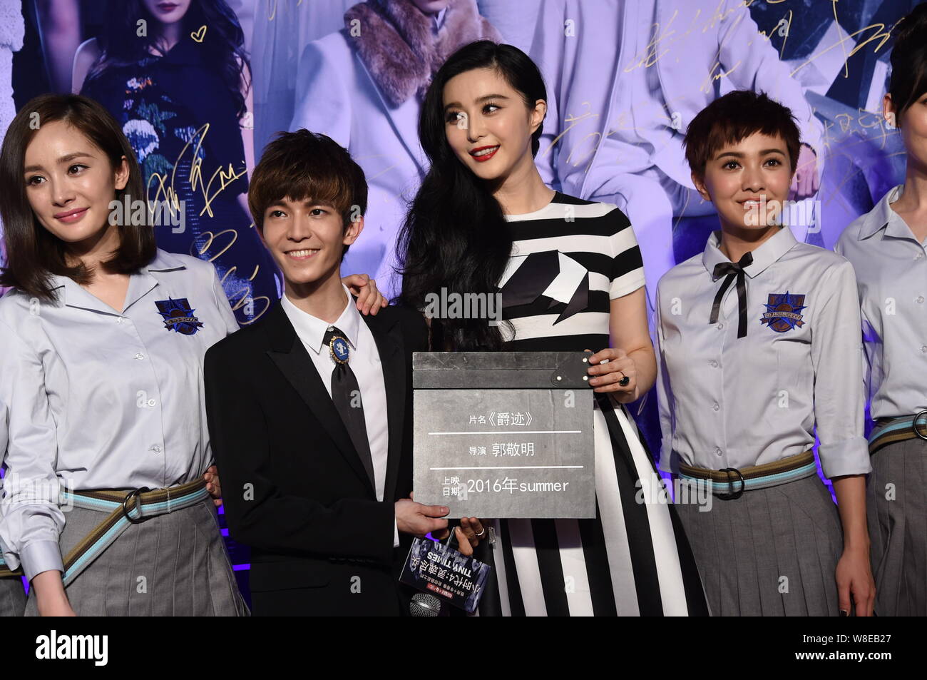 (From left) Chinese actress Yang Mi, writer and director Guo Jingming ...