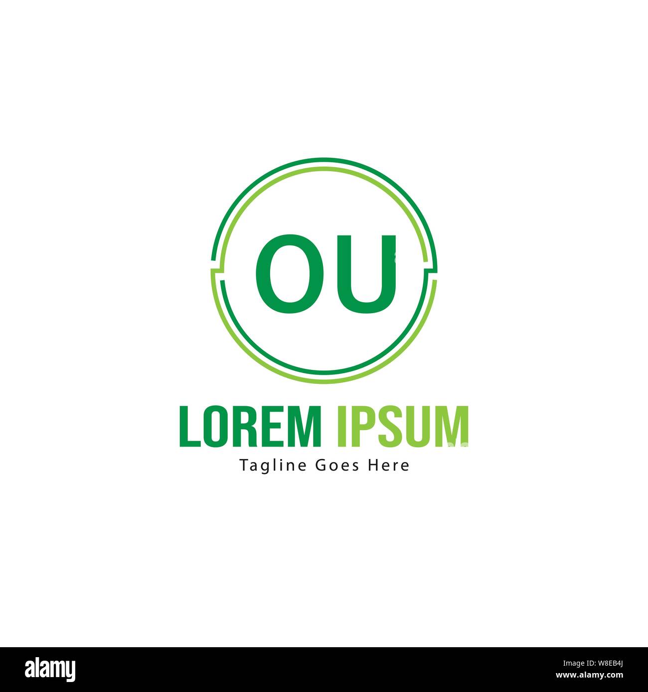 Initial OU logo template with modern frame. Minimalist OU letter logo ...