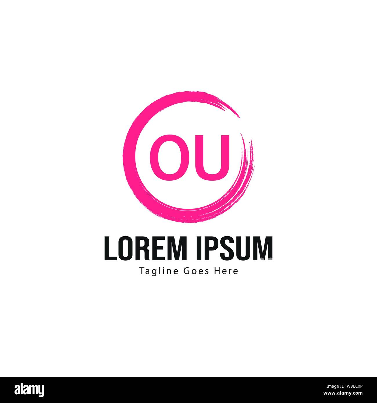 Initial OU logo template with modern frame. Minimalist OU letter logo ...