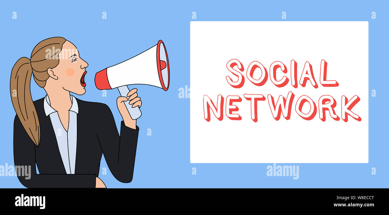Writing note showing Social Network. Business concept for Interactions ...