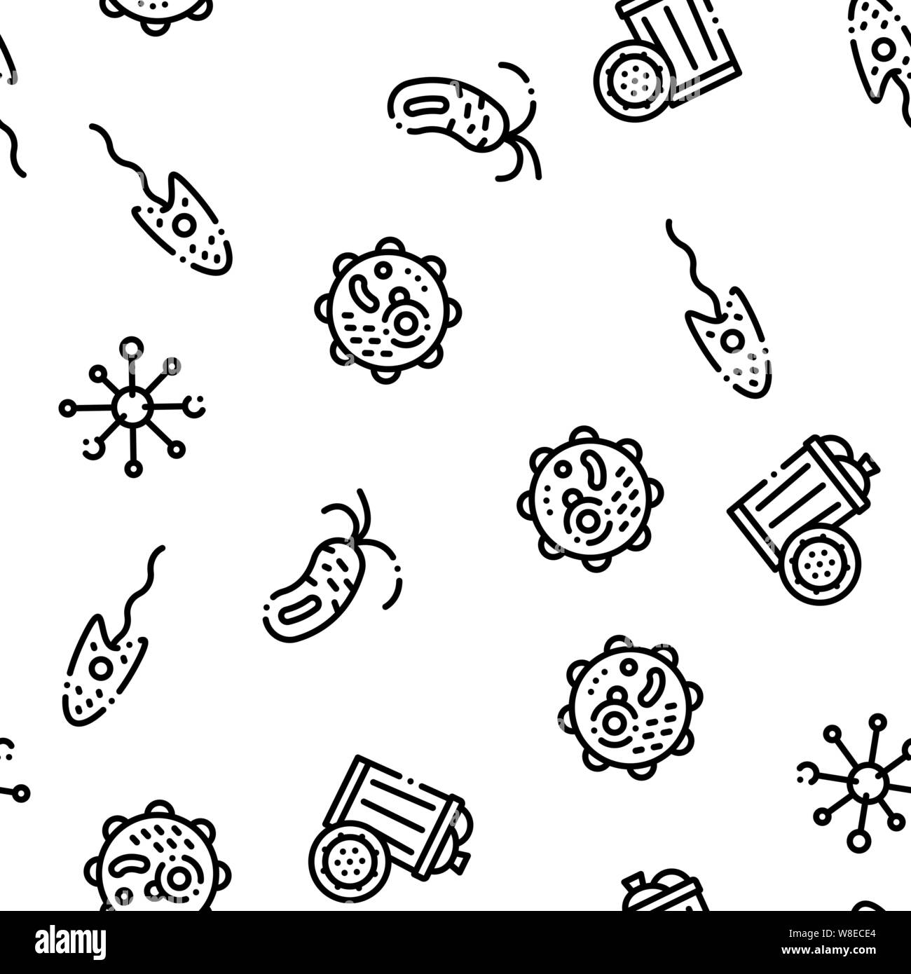 Bacteria Germs Seamless Pattern Vector Stock Vector Image & Art - Alamy