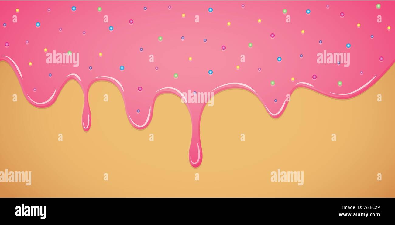 pink sweet melting icing with colorful with colorful sugar pearls ...