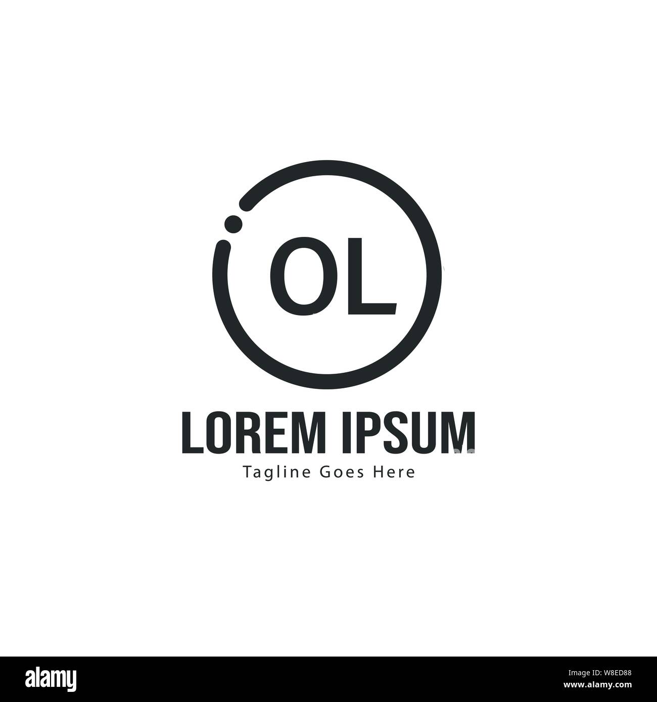Initial OL logo template with modern frame. Minimalist OL letter logo ...