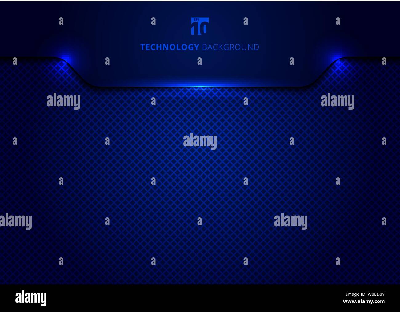 Template technology concept geometric header blue and black grid ...