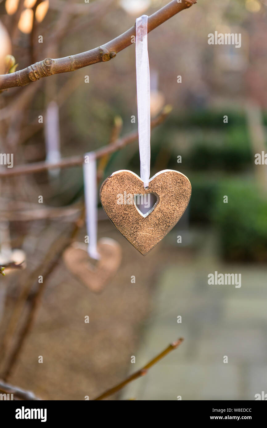 Hanging heart tree decorations hi-res stock photography and images - Alamy
