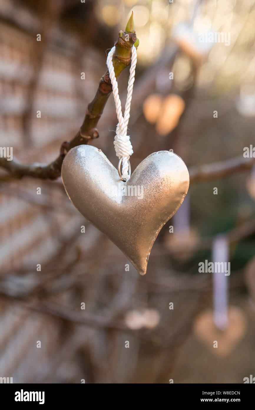 Hanging heart tree decorations hi-res stock photography and images - Alamy