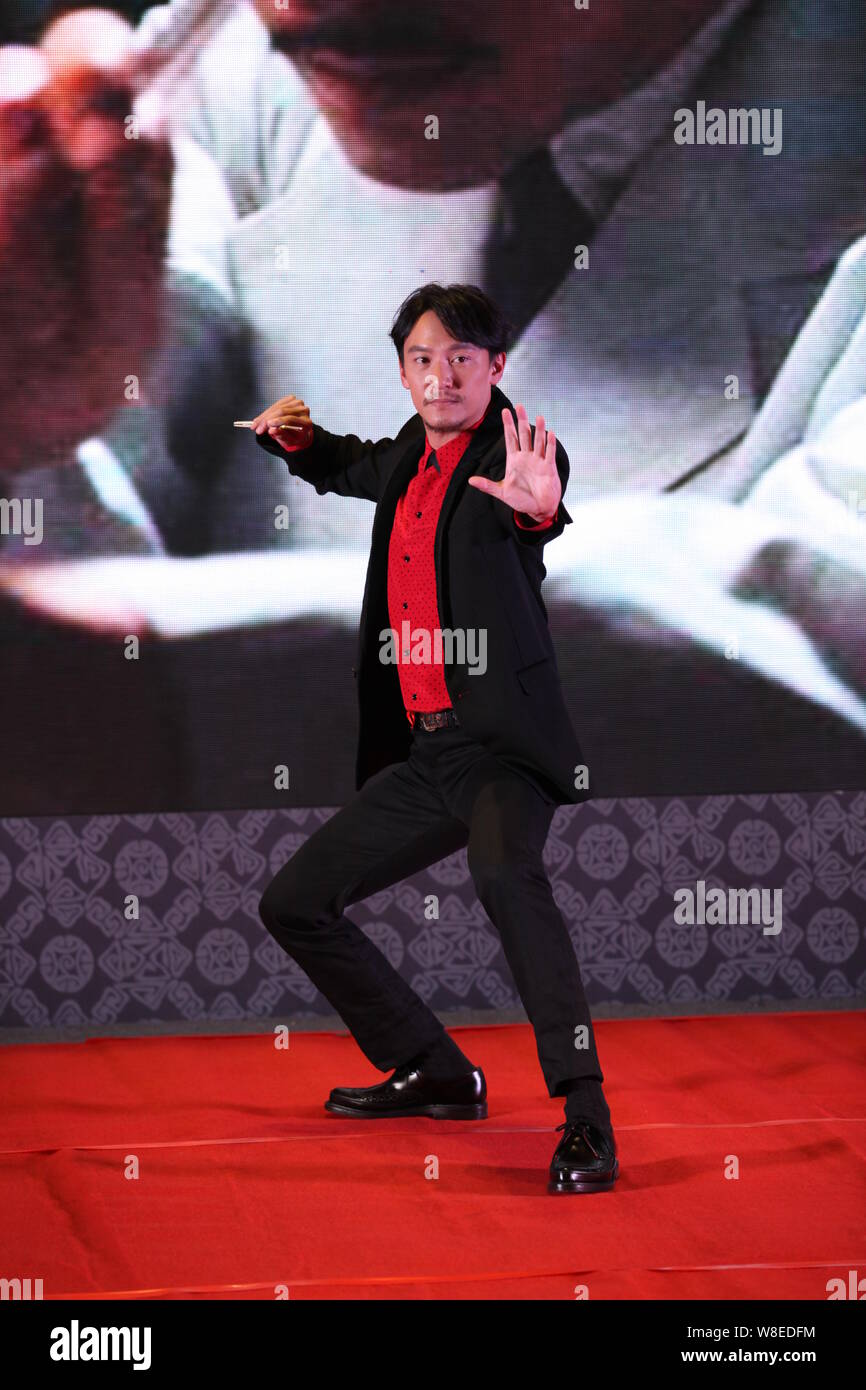 Taiwanese actor Chang Chen poses during a press conference for his ...
