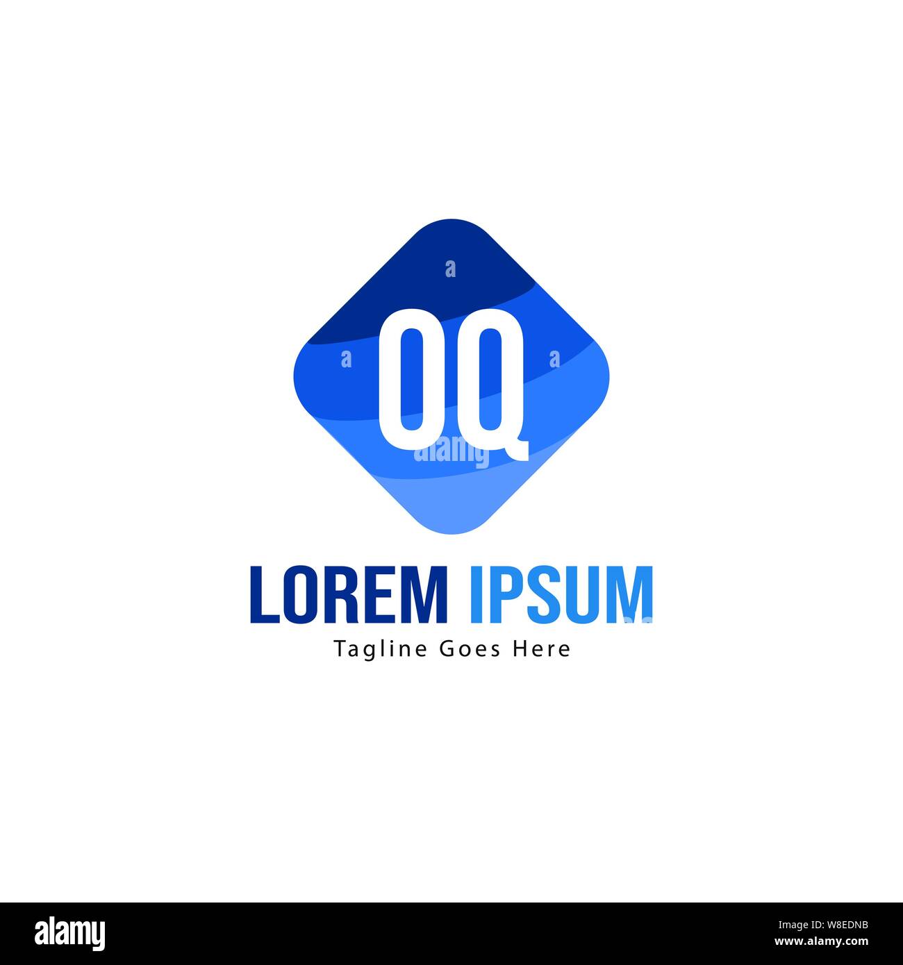 Initial OQ logo template with modern frame. Minimalist OQ letter logo ...