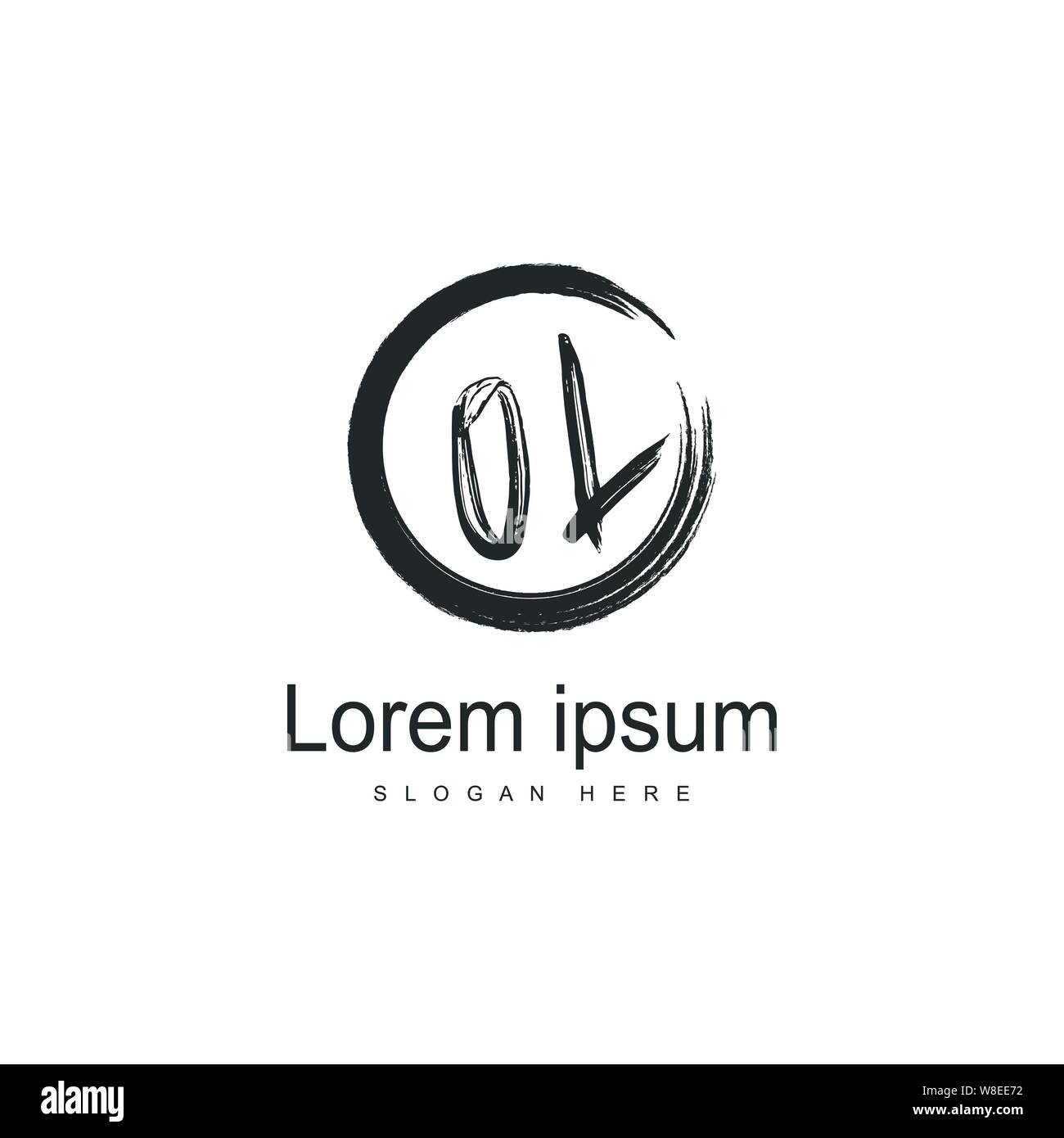 Initial OL logo template with modern frame. Minimalist OL letter logo ...