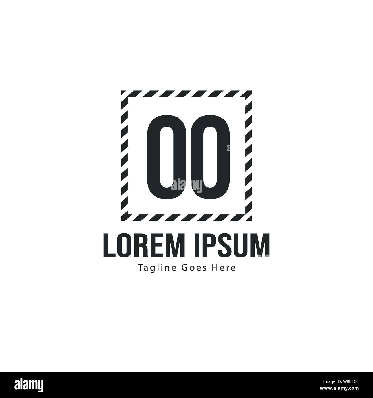 Initial OO logo template with modern frame. Minimalist OO letter logo ...