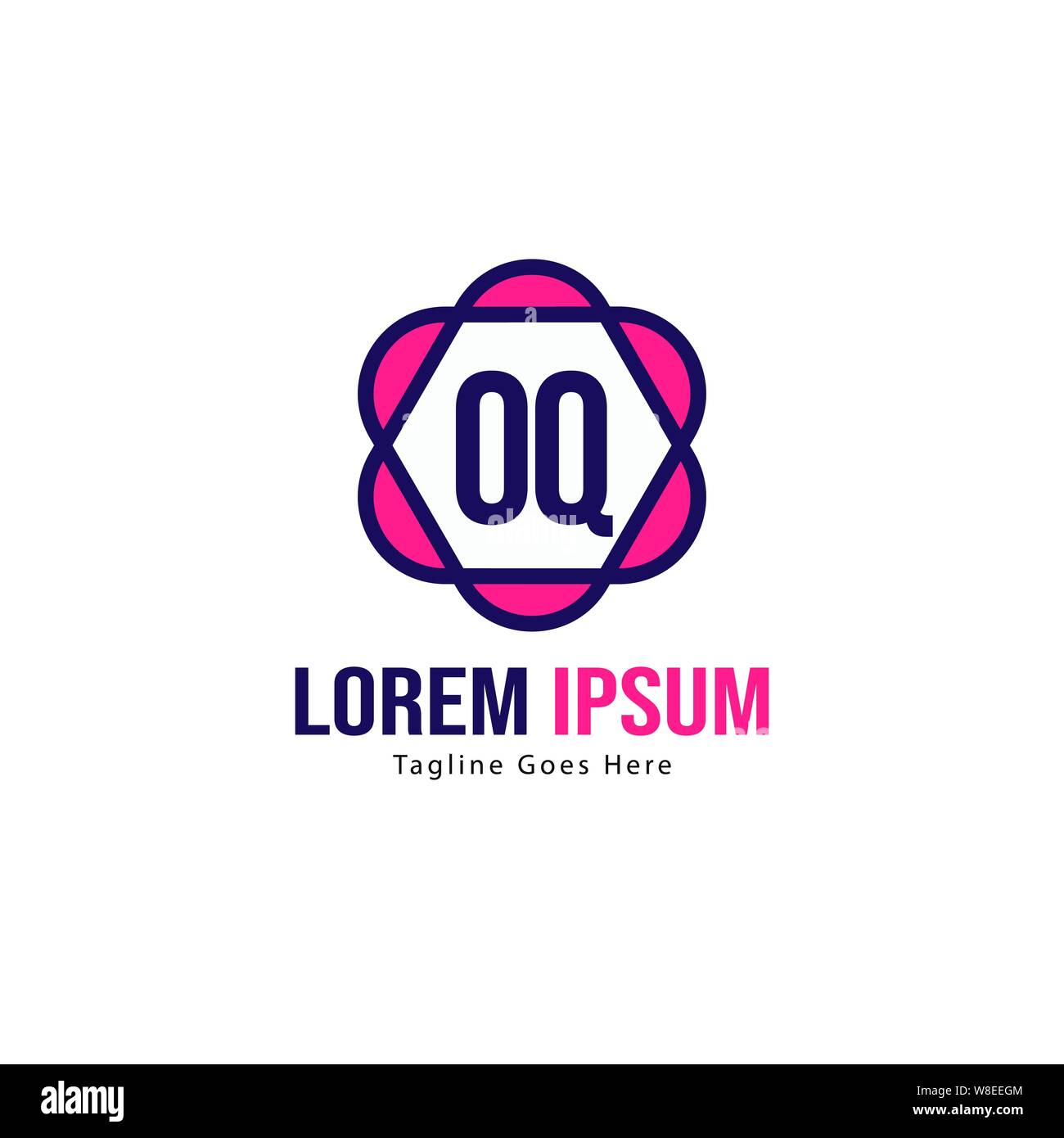 Initial OQ logo template with modern frame. Minimalist OQ letter logo ...