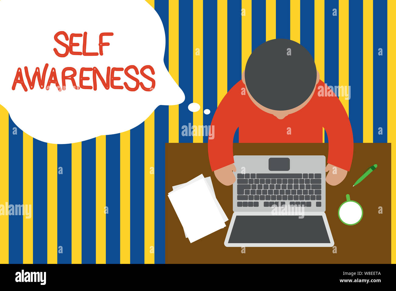 Writing note showing Self Awareness. Business concept for Consciousness ...