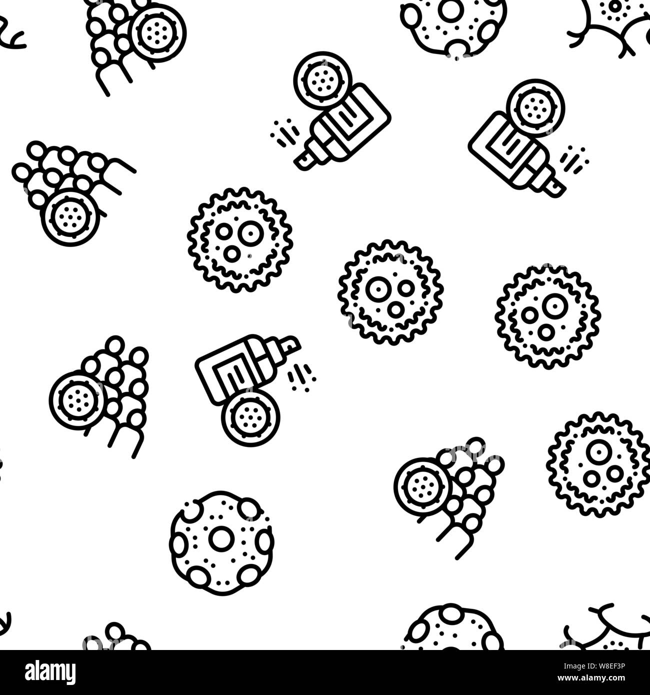 Bacteria Germs Seamless Pattern Vector Stock Vector Image & Art - Alamy
